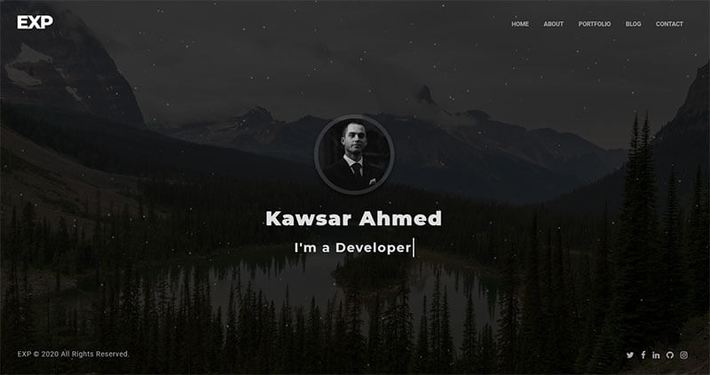 Water Fade Background - Personal Portfolio Laravel